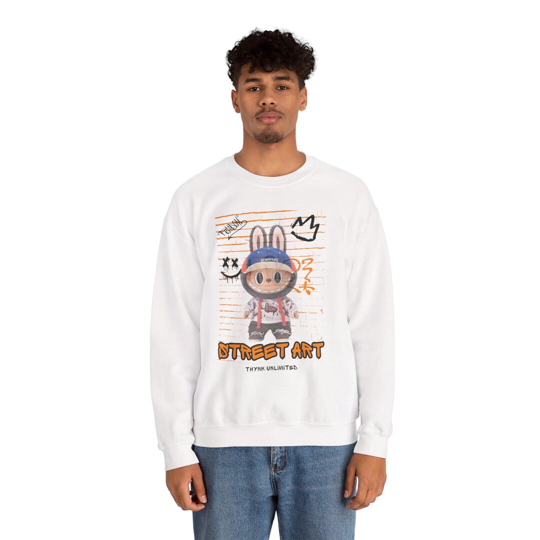 Labubu Street Art Crewneck Sweatshirt | Urban Graphic Unisex Sweater ...