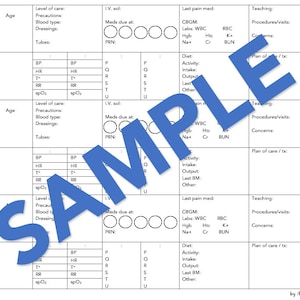 PATIENT ASSIGNMENT Sheet - Etsy