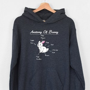 Anatomy of Bunny Hoodie, Rabbit Lovers Hoodie, Happy Easter Hoodie ...