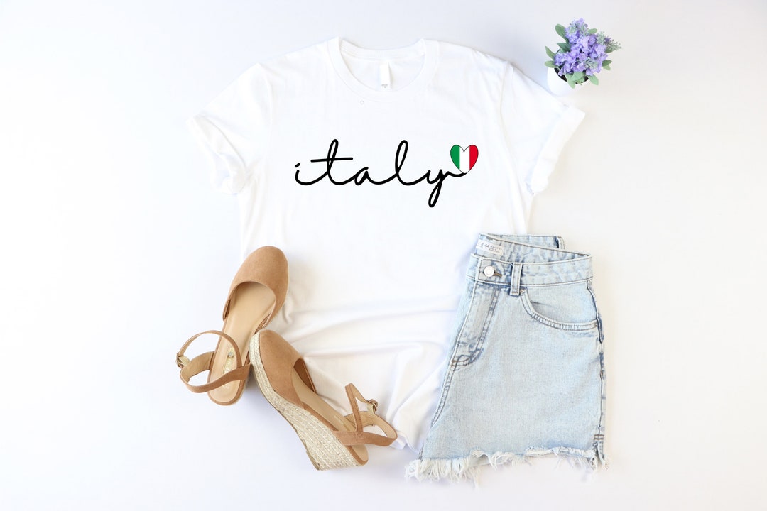 Italy Shirt, Heart Italian Flag Shirt, Italy Travel Woman’s Shirt ...