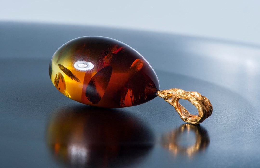 Deep Red Amber Pendant, Teardrop Amber Pendant, Baltic Amber Jewelry ...