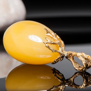 Rare Colour Yellow Amber Pendant, Yellow Baltic Amber Jewelry, Egg Yolk ...