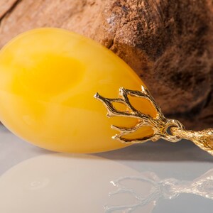 Rare Colour Yellow Amber Pendant, Yellow Baltic Amber Jewelry, Egg Yolk ...