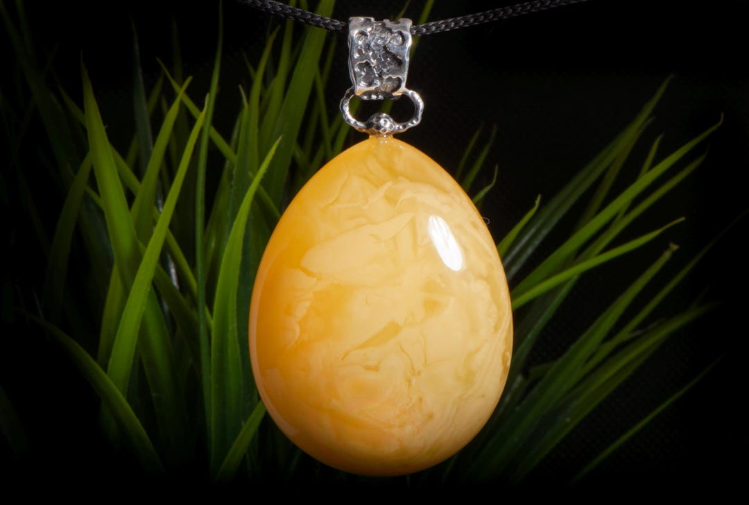 Unique Large Baltic Amber Landscape Pendant: Handcrafted Charm With ...
