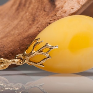 Rare Colour Yellow Amber Pendant, Yellow Baltic Amber Jewelry, Egg Yolk ...
