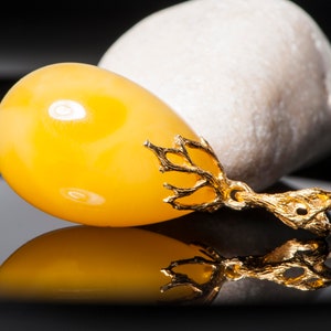 Rare Colour Yellow Amber Pendant, Yellow Baltic Amber Jewelry, Egg Yolk ...