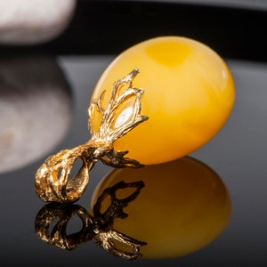 Rare Colour Yellow Amber Pendant, Yellow Baltic Amber Jewelry, Egg Yolk ...