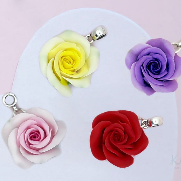 Rose Charm - Etsy