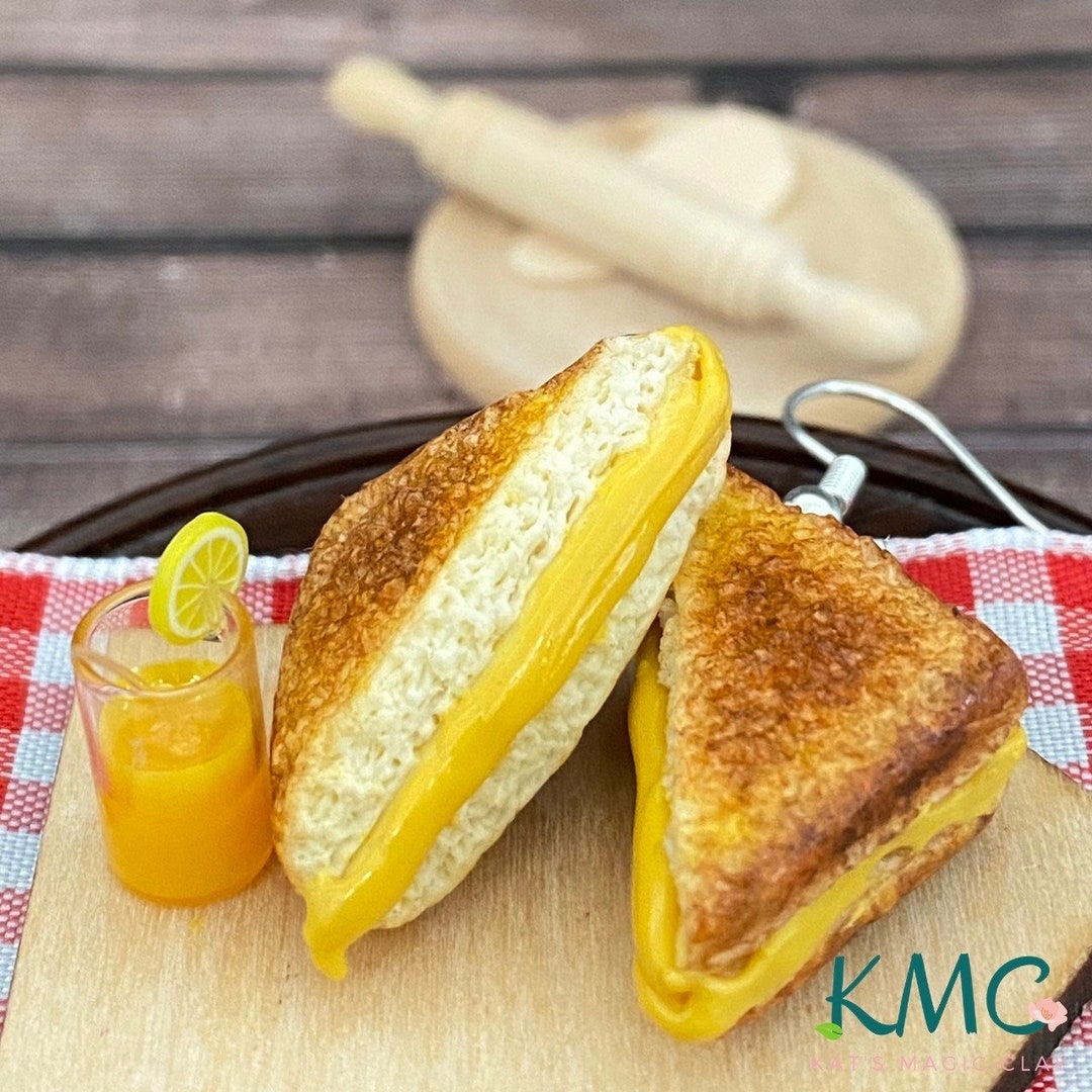 Grilled Cheese Sandwich Clay Dangle Earrings - Etsy