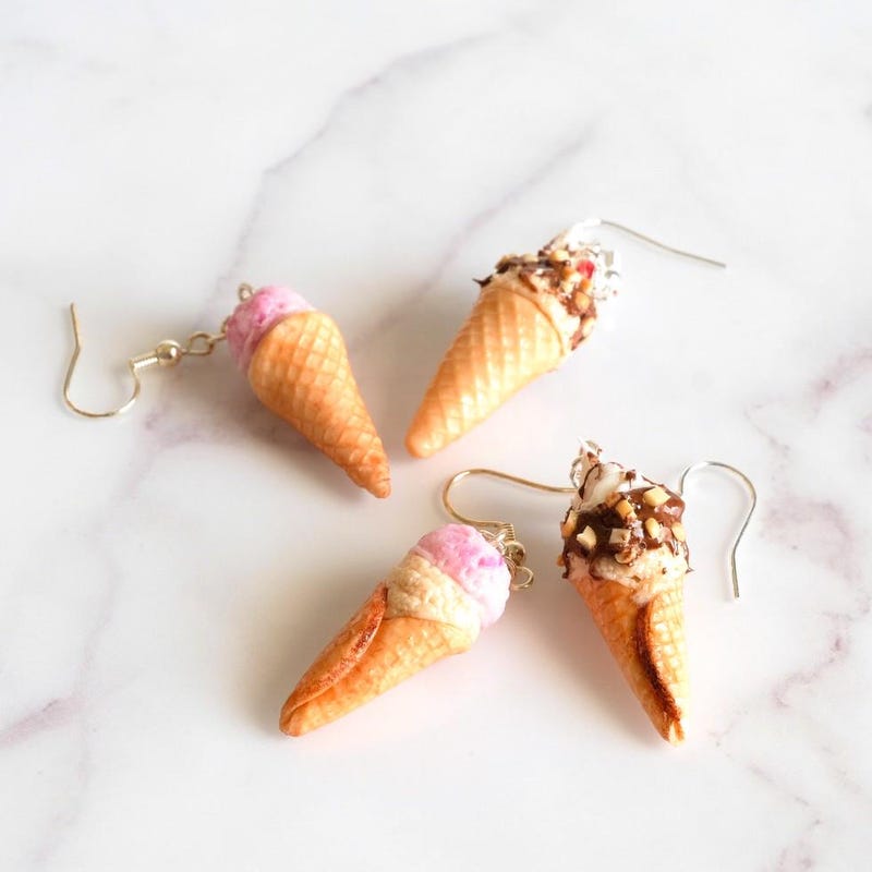 Ice Cream Earrings - Etsy