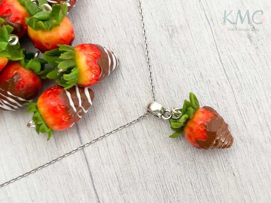 Chocolate Covered Strawberry Charm - Etsy