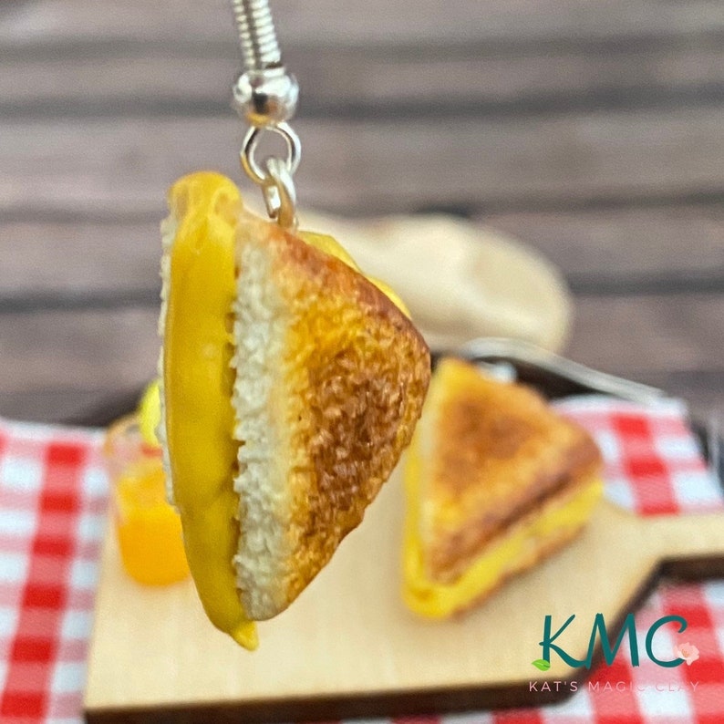 Grilled Cheese Sandwich Clay Dangle Earrings | Etsy
