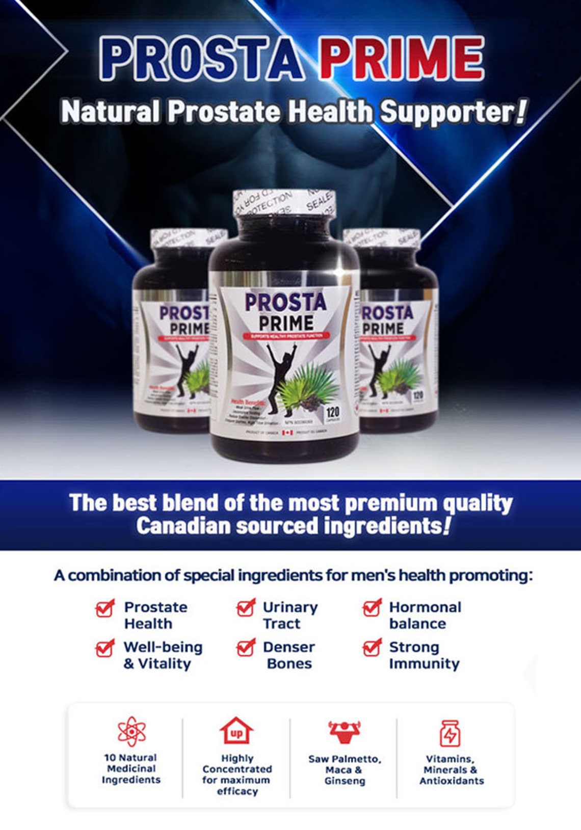 PNC Prosta Prime Support Healthy Prostate Function 120 Caps Natural Prostate Supporter with Saw ...