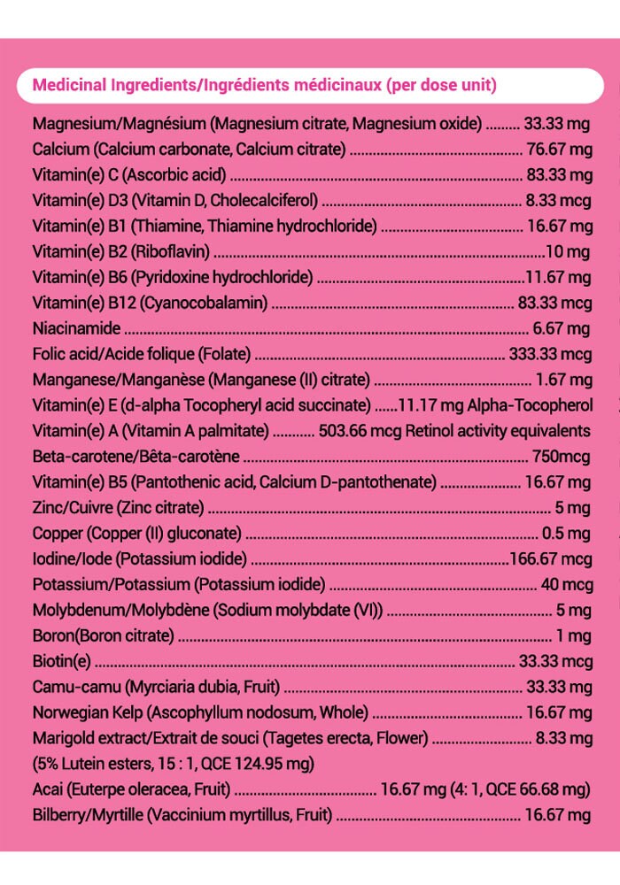 PNC Vitawomen 120 Capsules Multivitamine et supplément minéral avec 5 ...