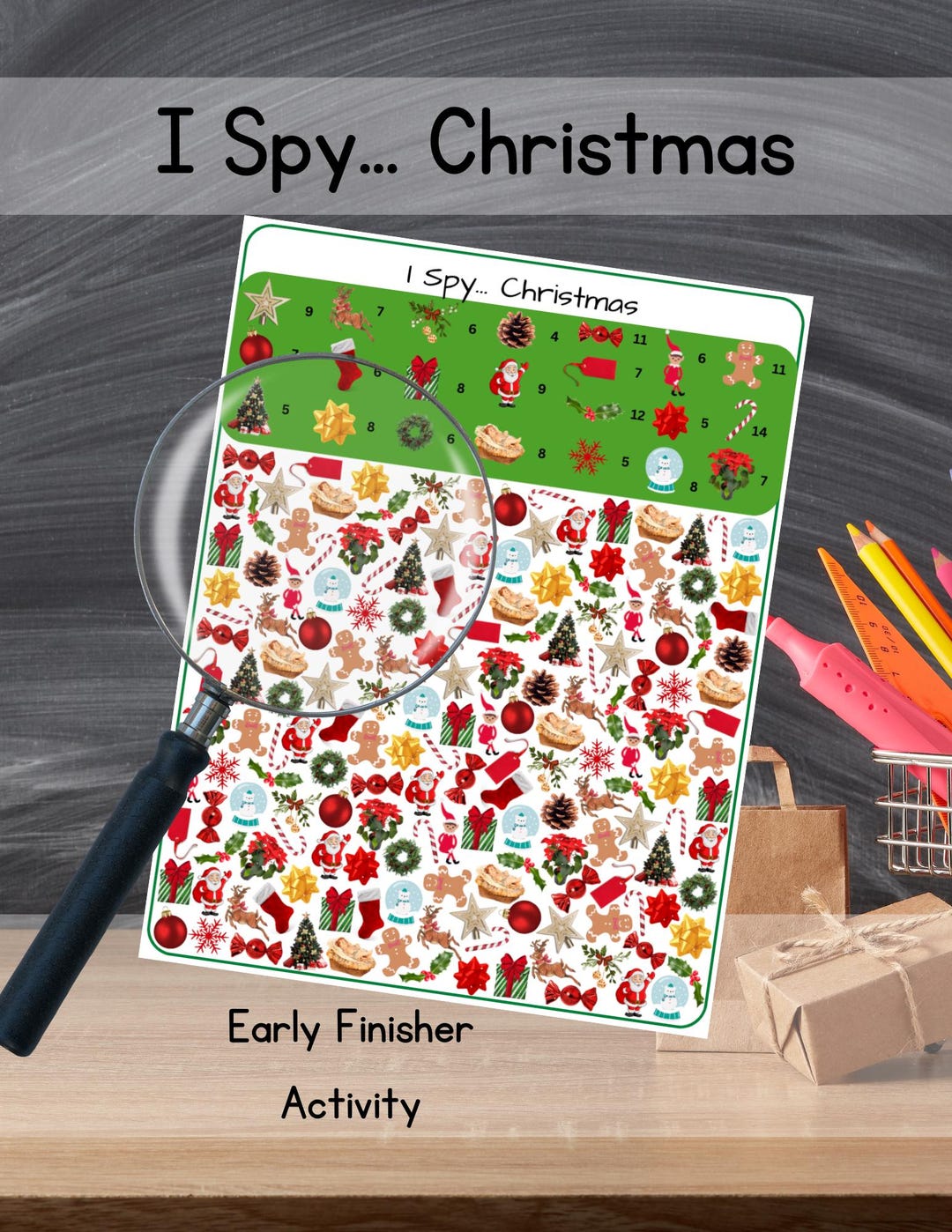 Christmas Activity I Spy Worksheet Activity Early Finisher Worksheet ...
