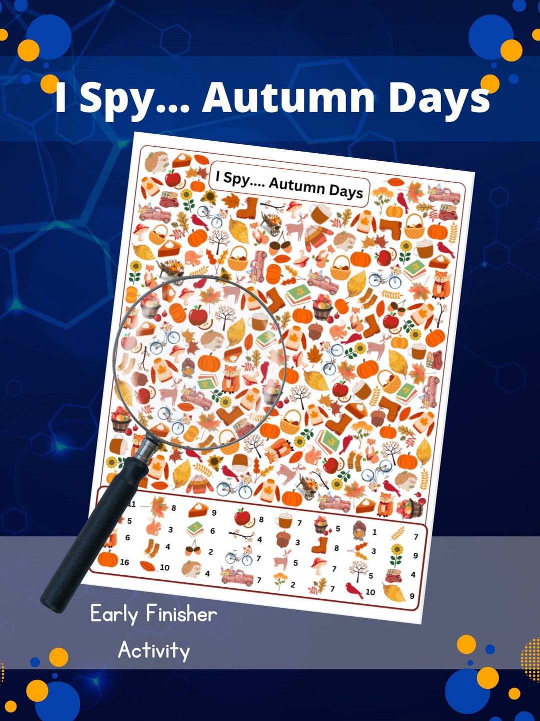 Fall Activity I Spy Worksheet Activity Autumn Days Early Finisher ...