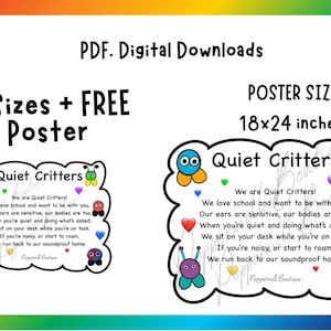 Quiet Critters Poem Label Digital Download Print Quiet Critter Reward ...