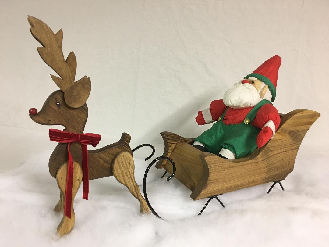 Santa's Sleigh and Reindeer Combination - Etsy