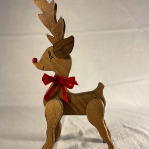 Reindeer With Green Bow - Etsy