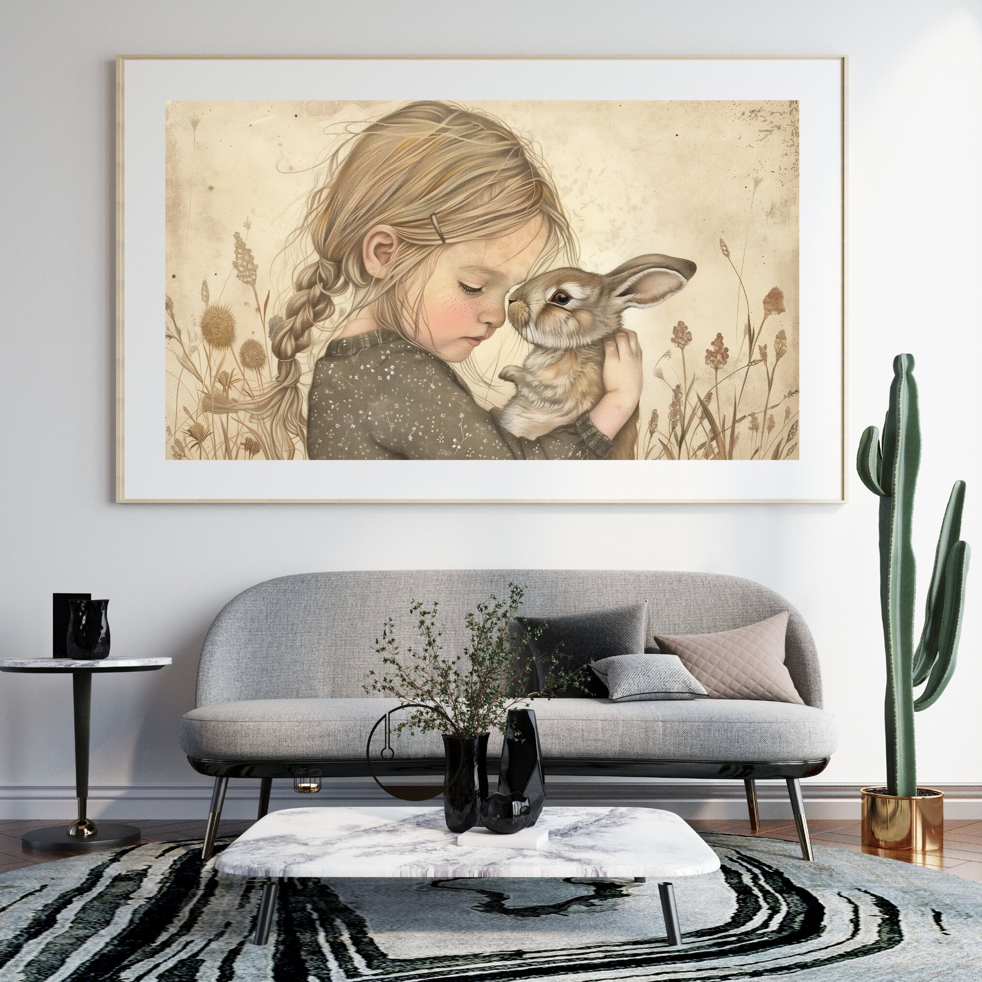 Tableau Pretty Girl Wall Art Print, Painting Art, Digital File, Instant ...