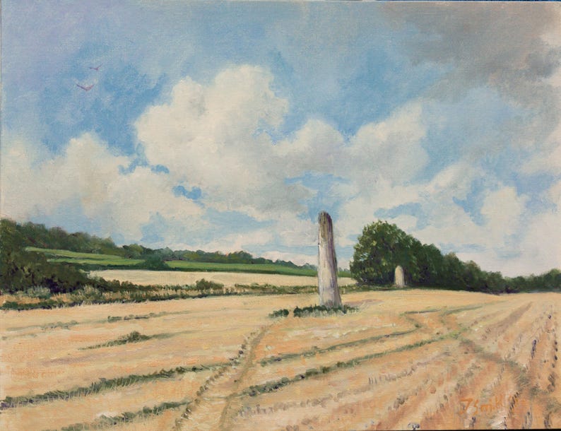 Original Oil Painting "the Devil's Arrows" - Etsy