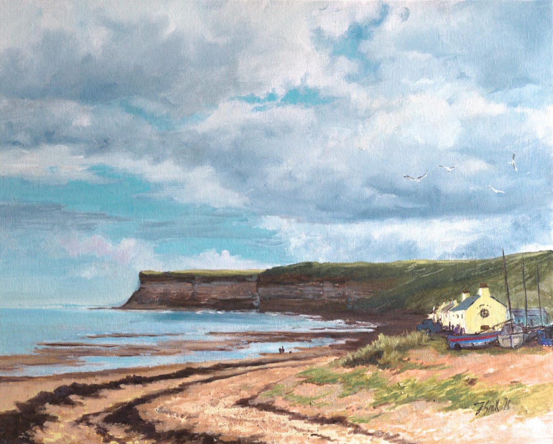 Original Oil Painting "the Ship Inn - Saltburn" - Etsy