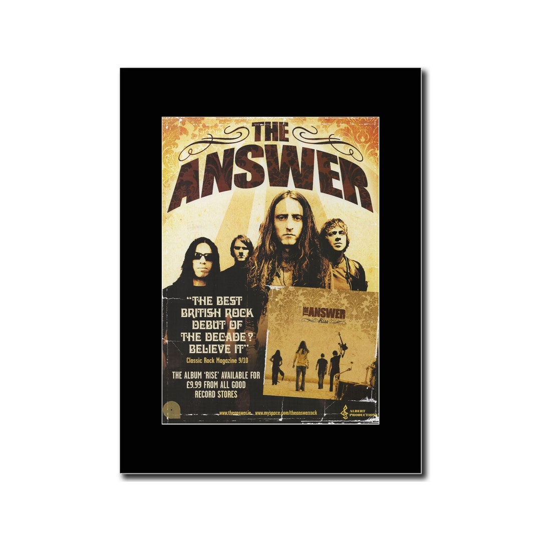 The Answer Rise Matted Mounted Magazine Artwork - Etsy