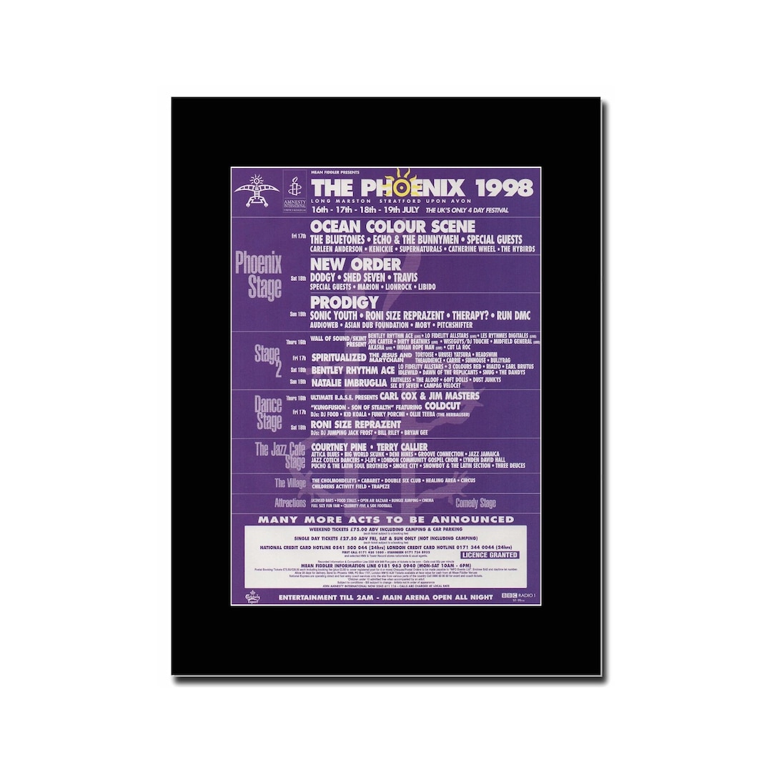 The Phoenix Festival 19998 Ocean Colour Scene New Order - Etsy