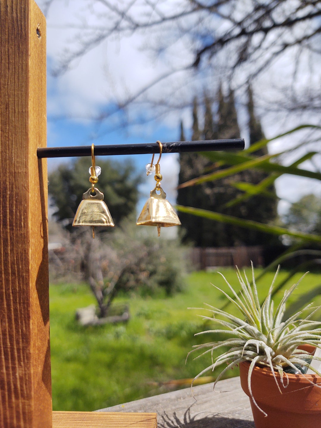 Gold Cow Bell Earrings - Etsy