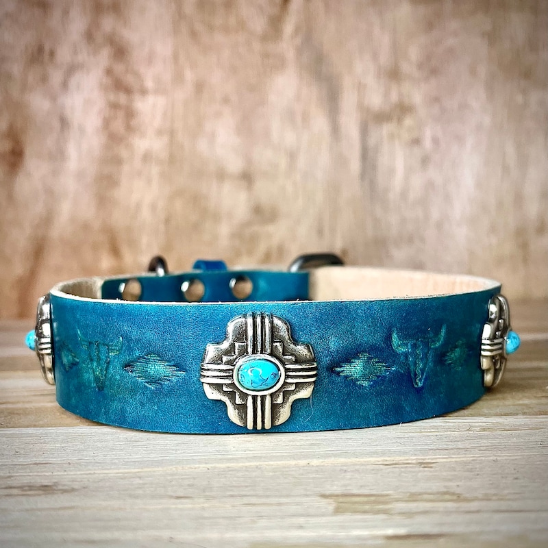 Turquoise Dog Collar - Etsy