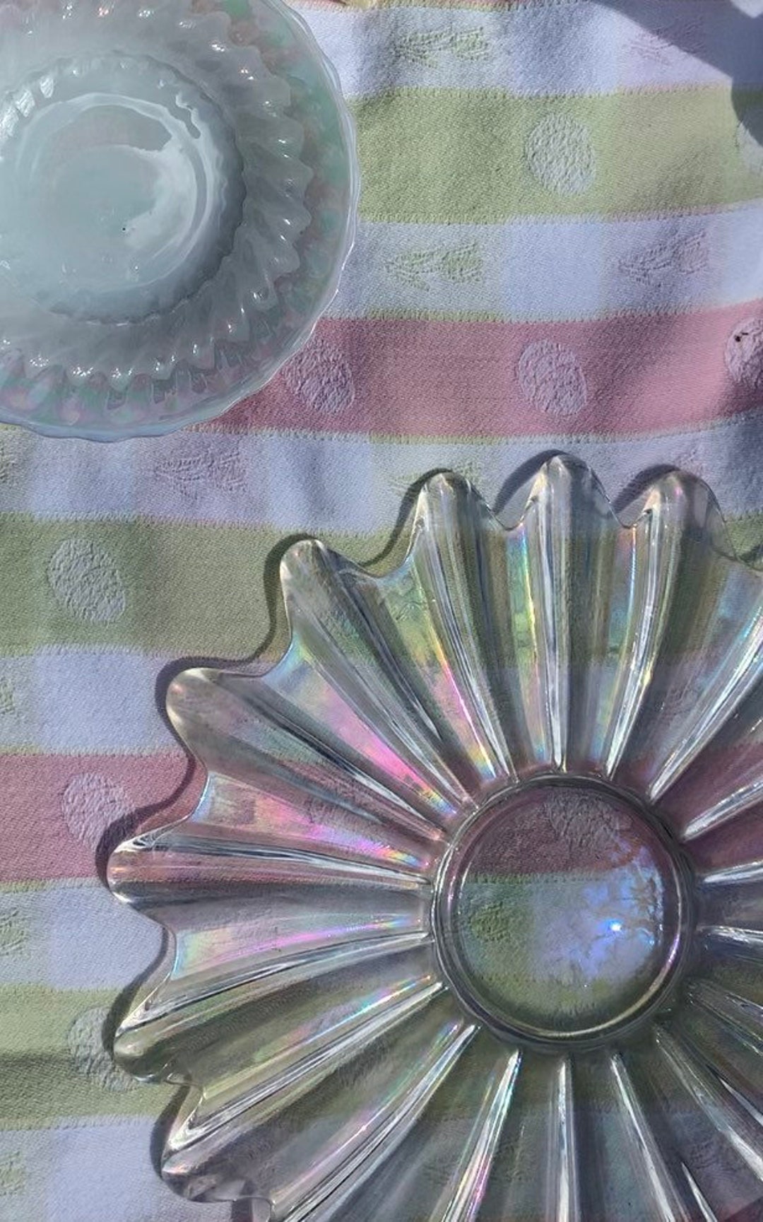 Large Iridescent Decorative Plate - Etsy