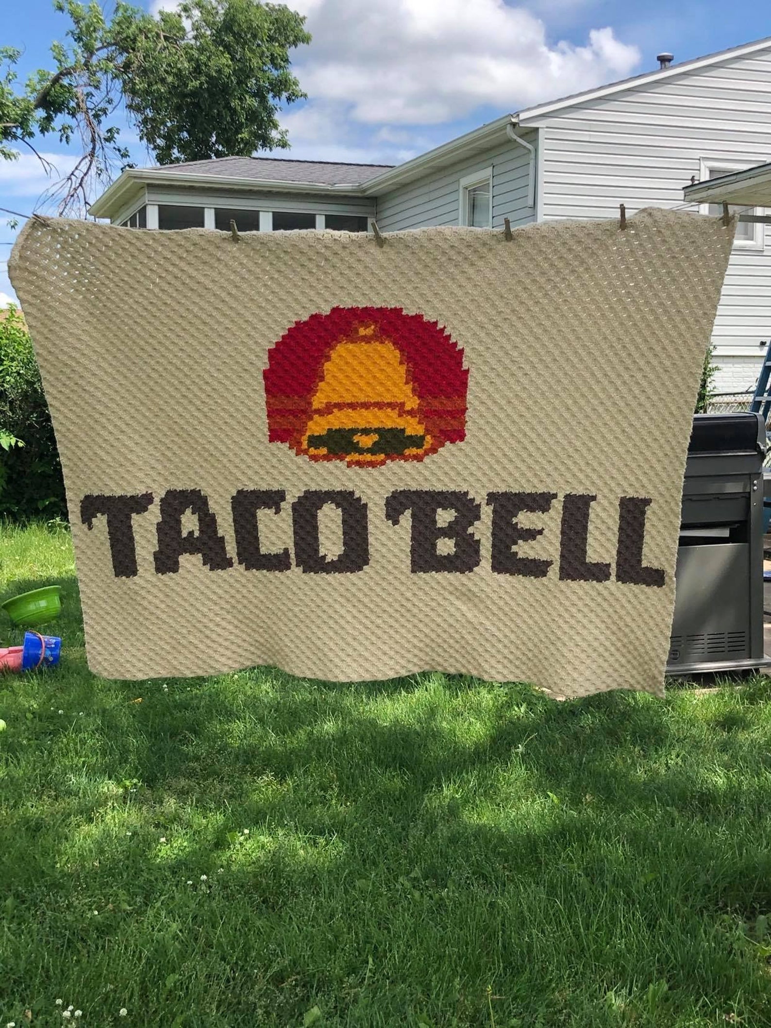 CROCHET PATTERN Taco Bell Blanket Vintage Taco Bell C2C - Etsy UK