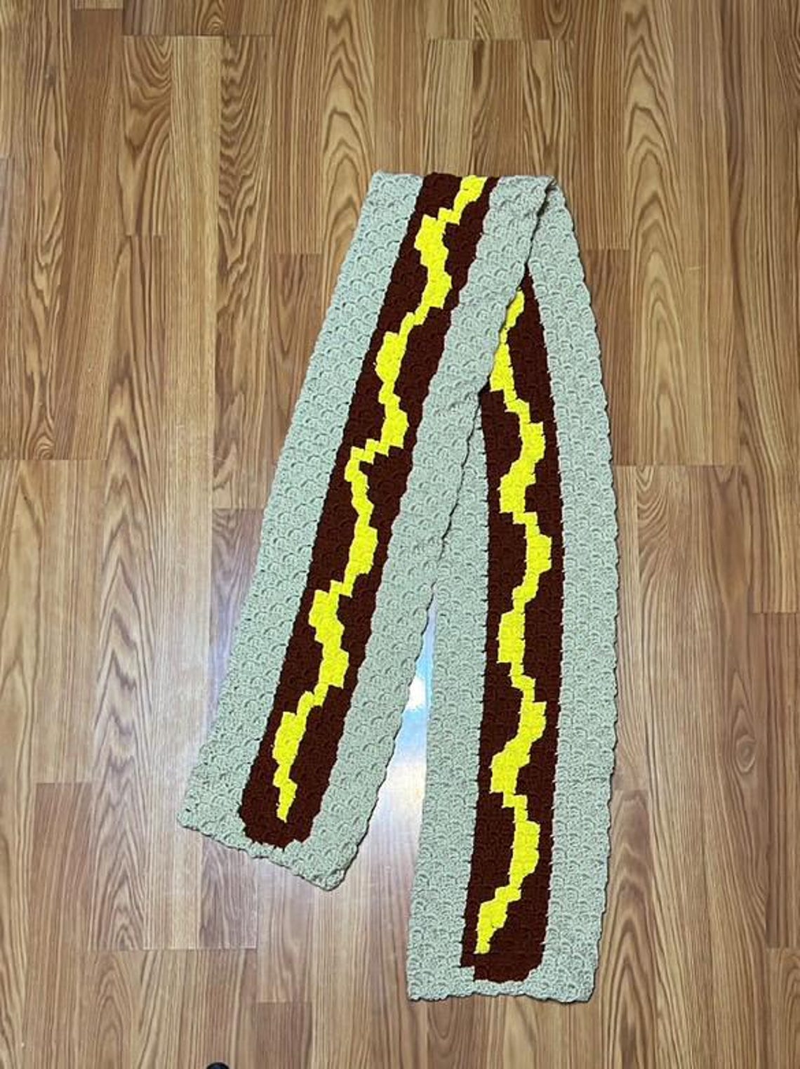 CROCHET PATTERN, Hot Dog Scarf Mustard and Ketchup, C2C Crochet Pattern ...