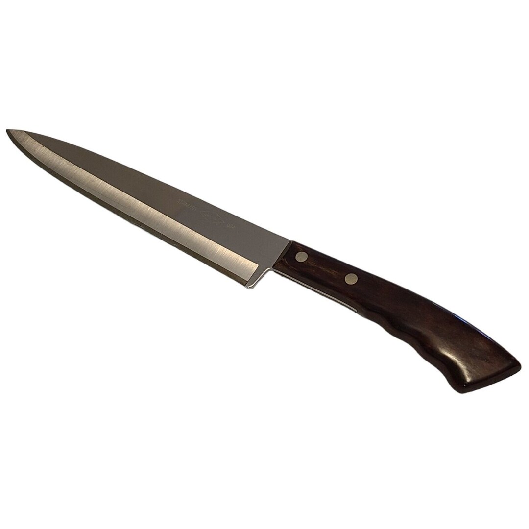 Vintage West Bend 8" Stainless Steel Carving Slicing Knife Brown Wood ...