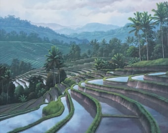 Terrace View Painting Landscape Painting Balinese Art | Etsy
