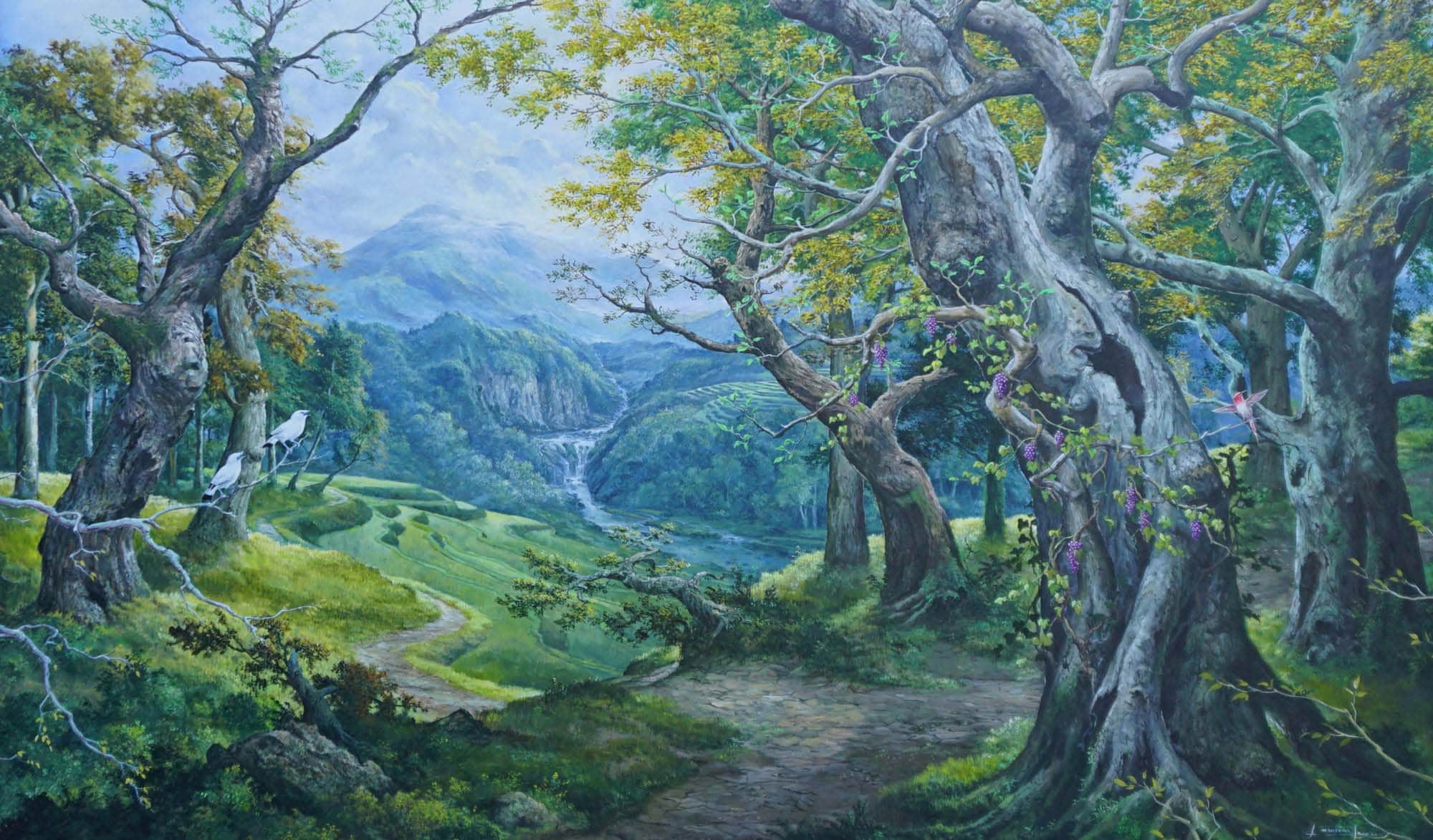 Scenary Painting, Mount Painting, Bird Painting, Original Painting ...