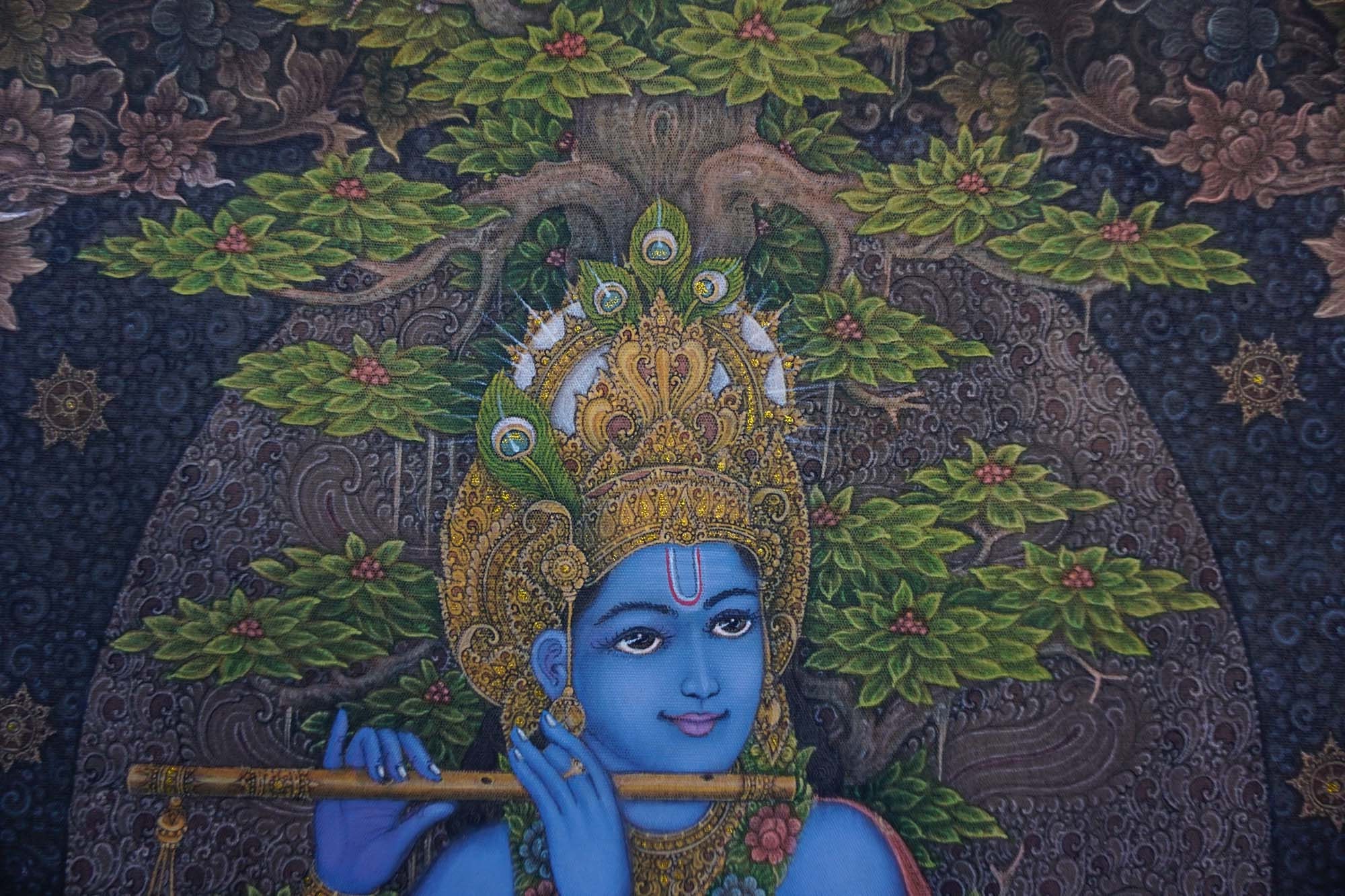 Dewa Krishna Painting, Balinese Painting, Original Artwork, Art Deco - Etsy