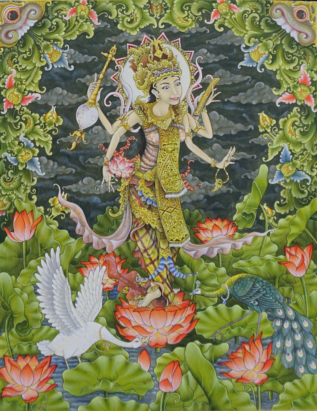 Original Balinese Dewi Sarawati Painting - Etsy Ireland