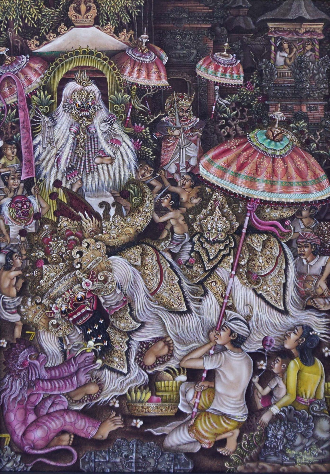 Balinese Barong and Rangda Painting, Original Painting, Balinese ...