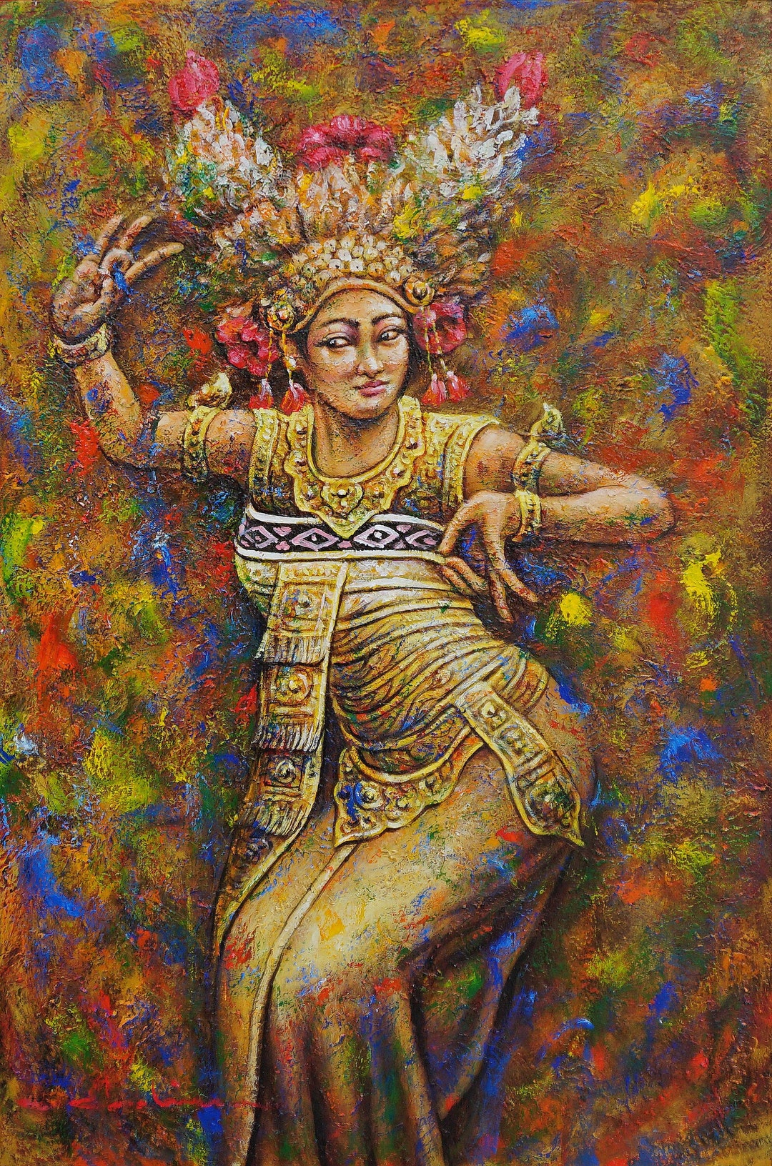 Balinese Dance Painting, Original Art, Art Deco - Etsy