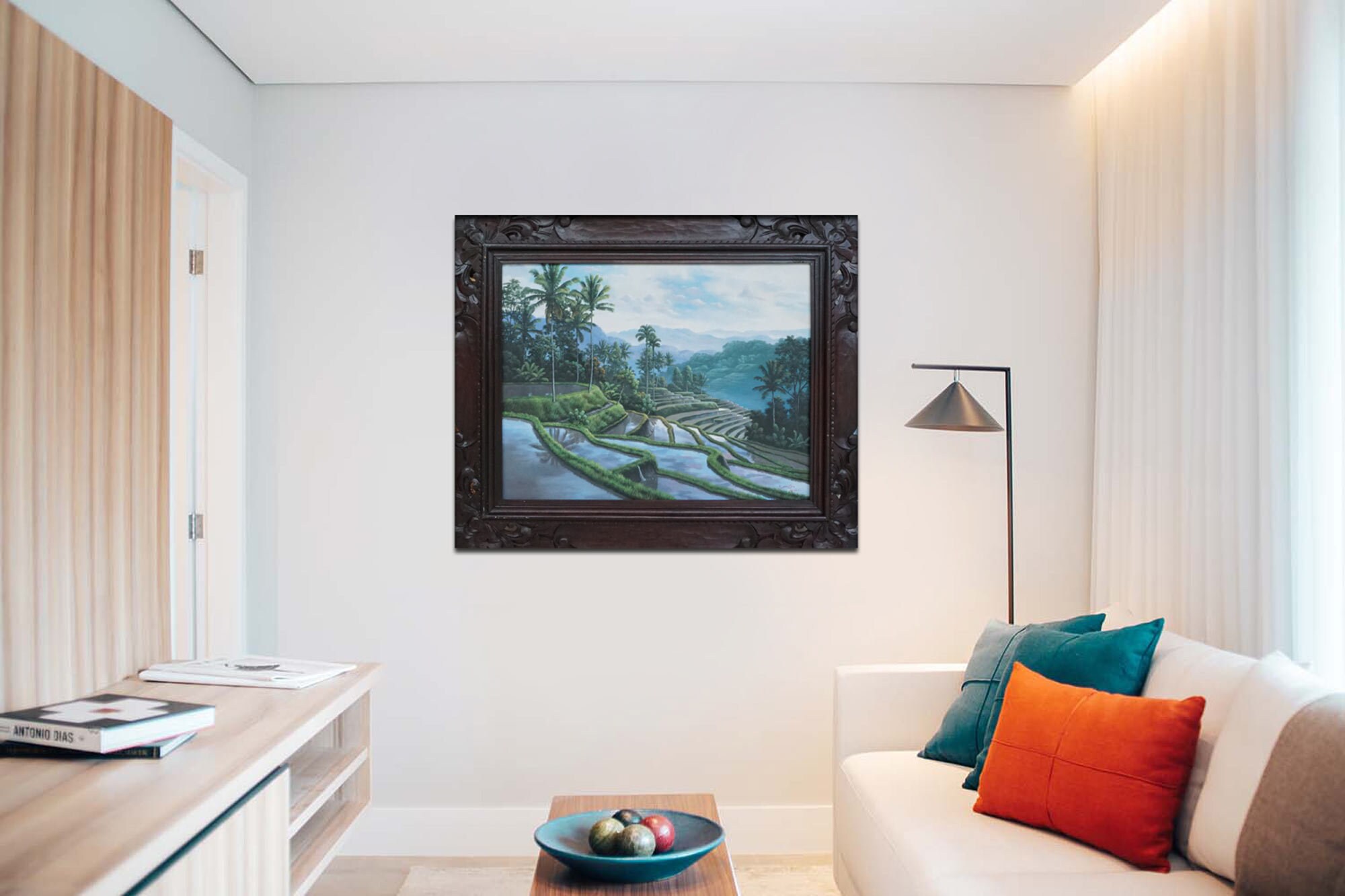 Terrace View Painting, Landscape Painting, Balinese Art, Original ...