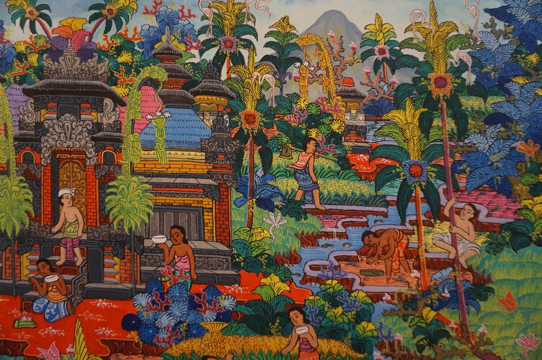 Balinese Traditional Painting, Balinese Ceremony Painting, Original Art ...
