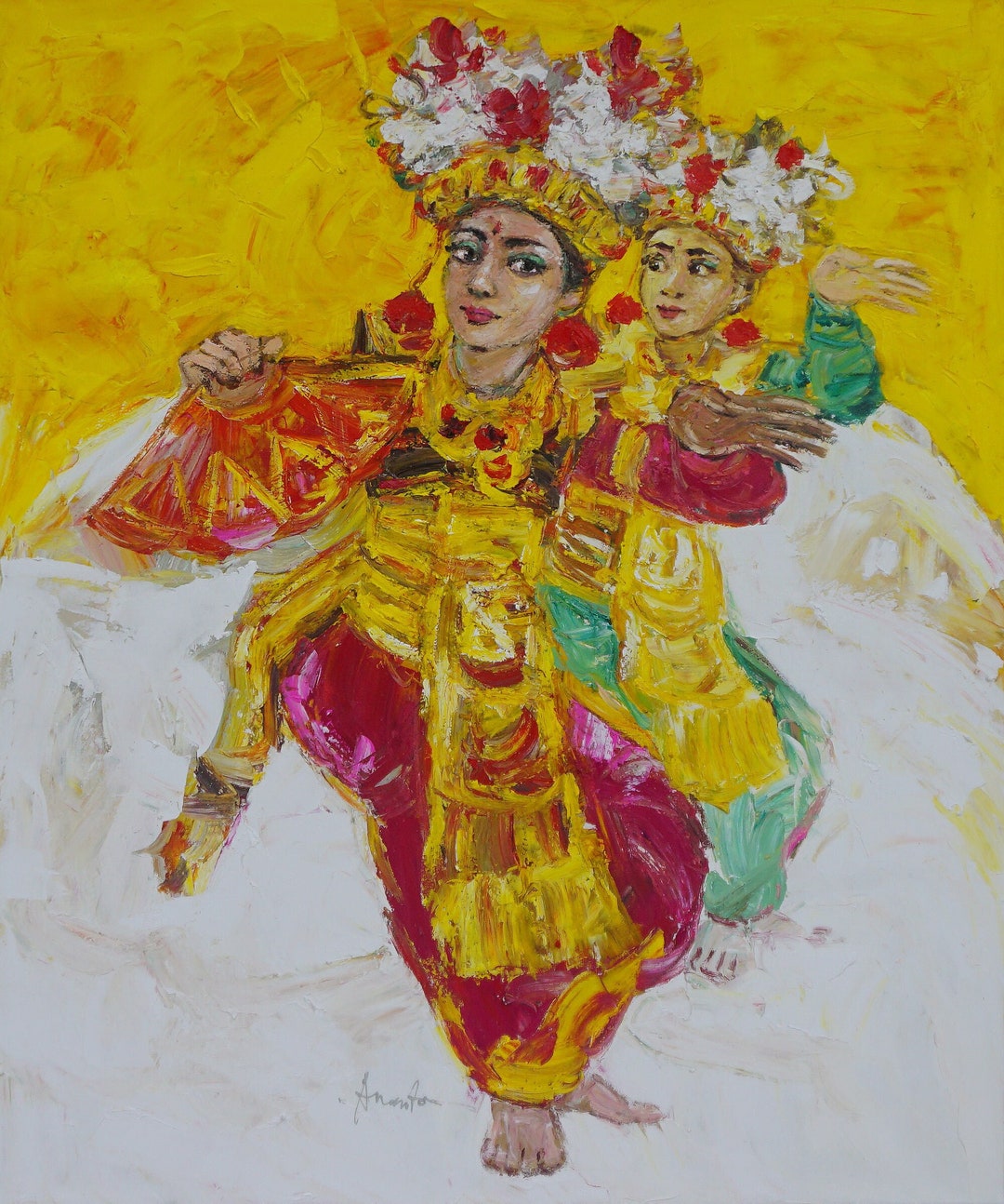 Balinese Dance Painting, Legong Painting, Art Deco - Etsy