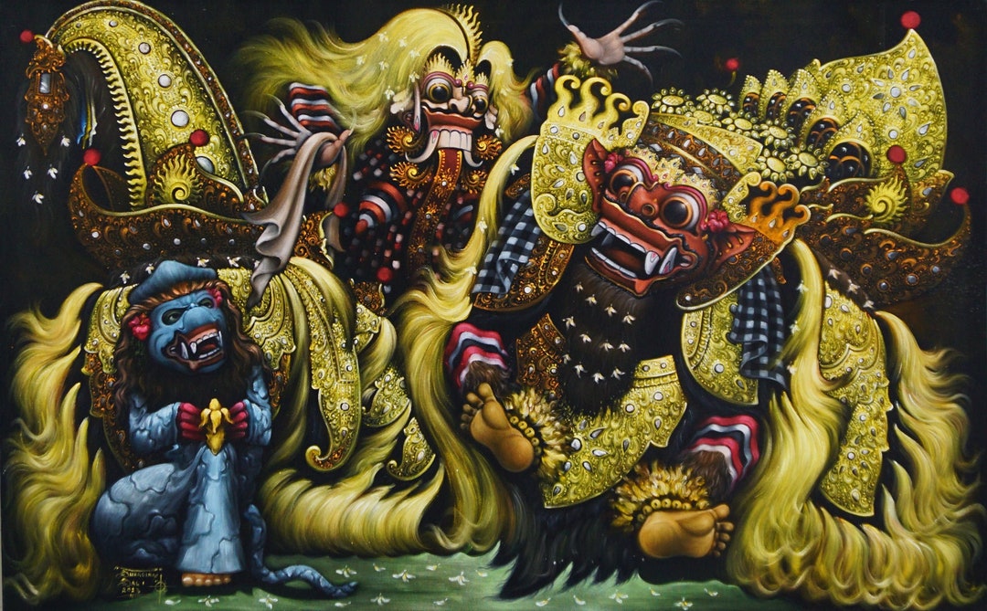 Barong Dance Painting, Original Painting, Art Deco - Etsy