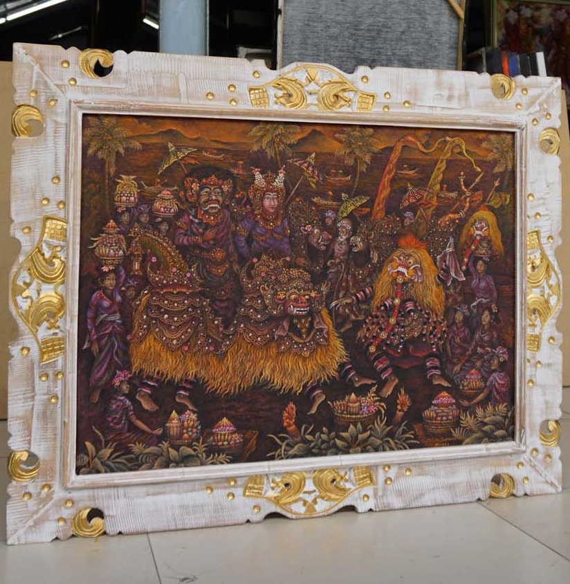 Balinese Barong and Rangda Painting, Original Painting, Art Deco - Etsy