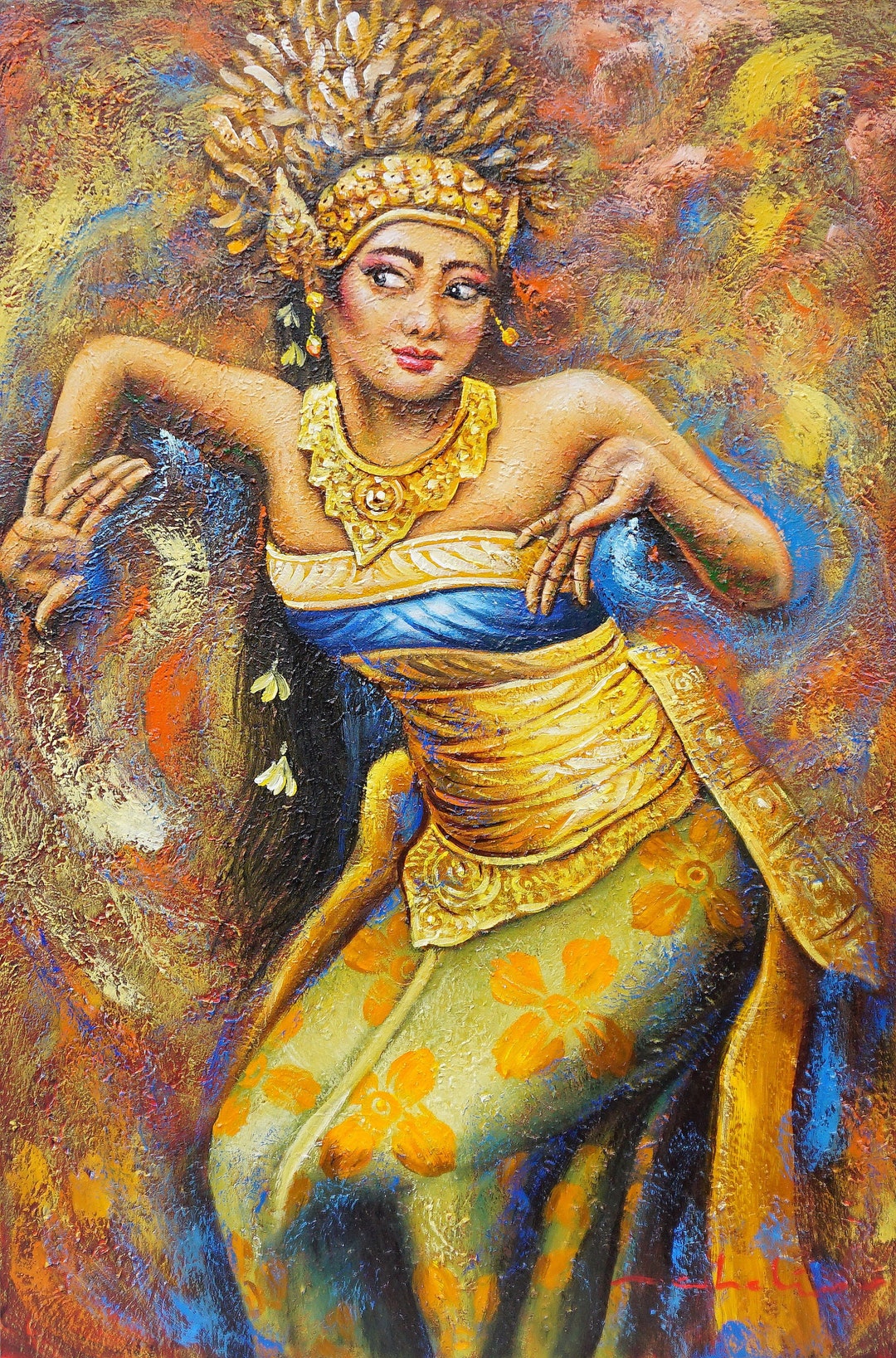 Balinese Dance Painting, Legong Painting, Art Deco - Etsy
