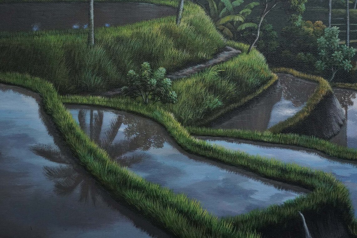 Terrace View Painting Landscape Painting Balinese Art | Etsy