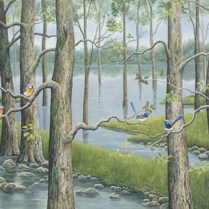Swamp Painting, Landscape Painting, Original Art, Home Decor, Large ...