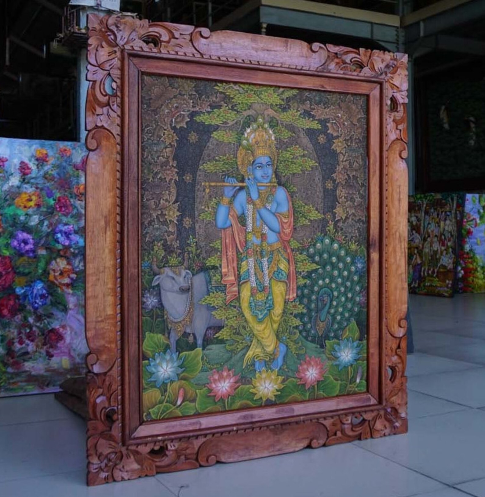 Dewa Krishna Painting, Balinese Painting, Original Artwork, Art Deco - Etsy
