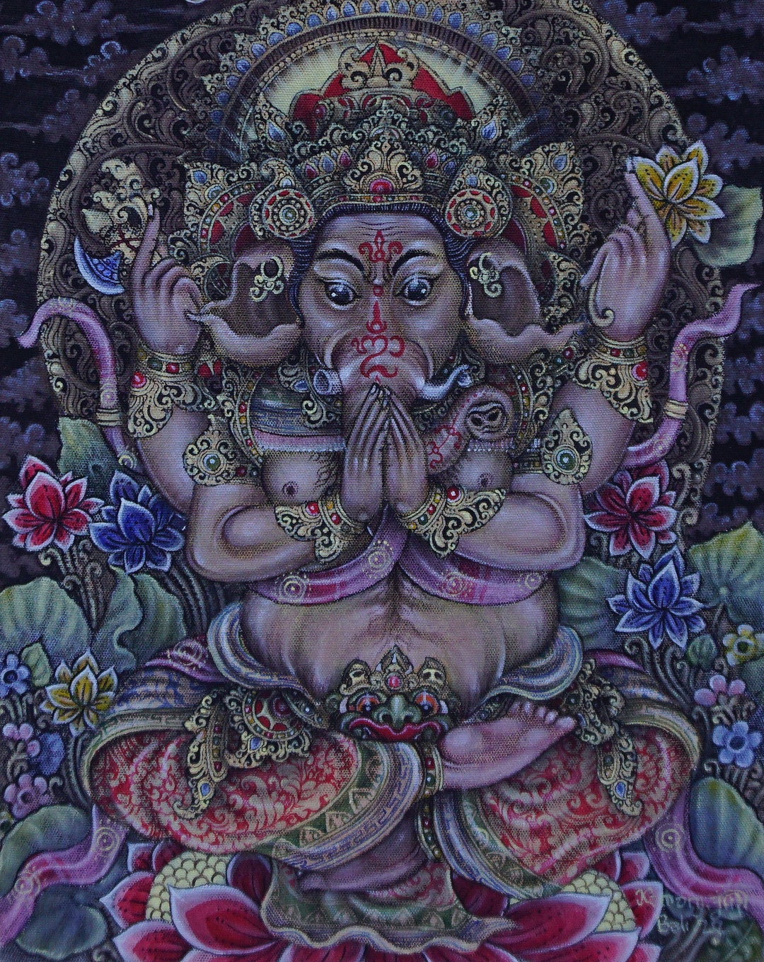 Ganesha Art Painting, Lord Ganesha Painting, Wall Hangings, Original ...